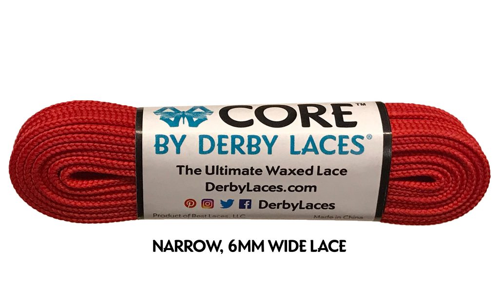 Red 72 inch (183 cm) CORE Shoelace by Derby Laces (NARROW 6MM WIDE LACE ...