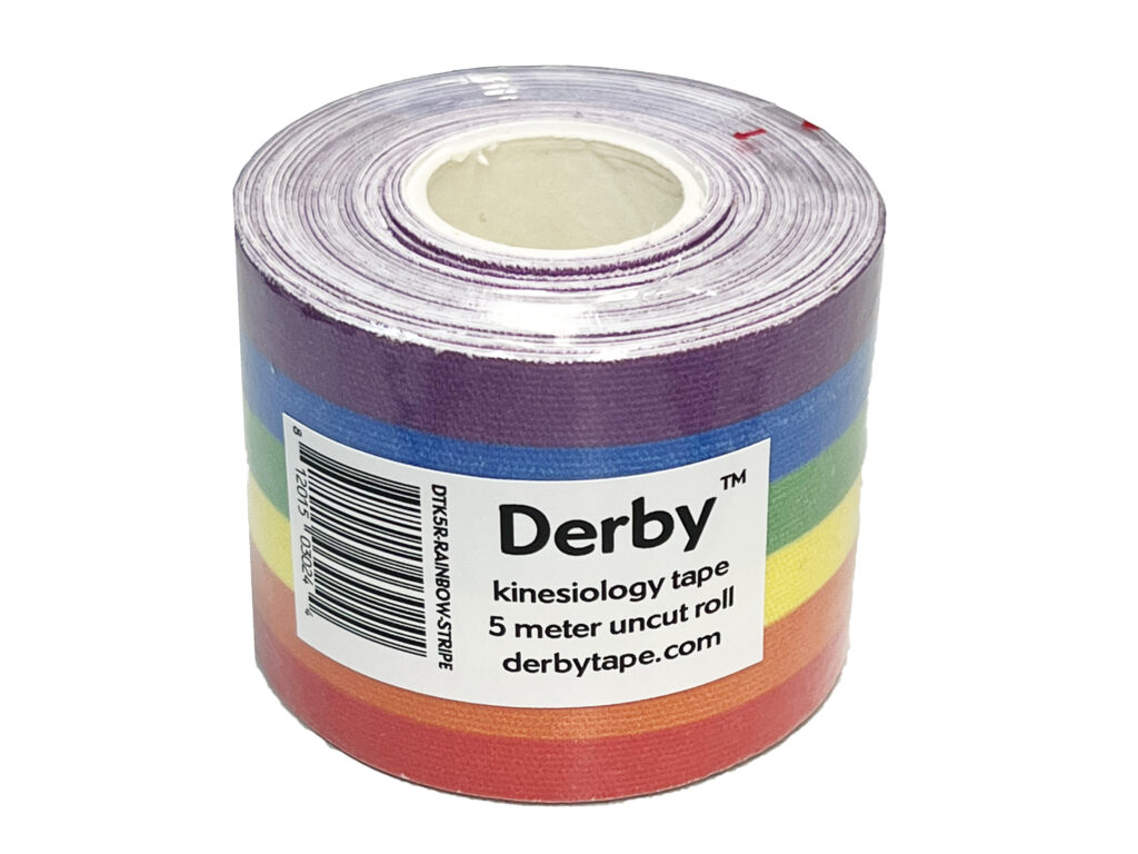 Derby brand kinesiology tape - Rainbow Stripe - 5 meter roll uncut ...
