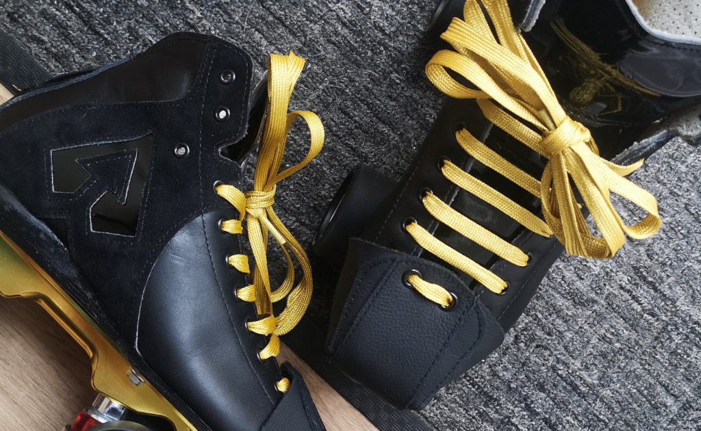 Gold 96 inch (244 cm) SPARK by Derby Laces Metallic Roller Derby Skate ...